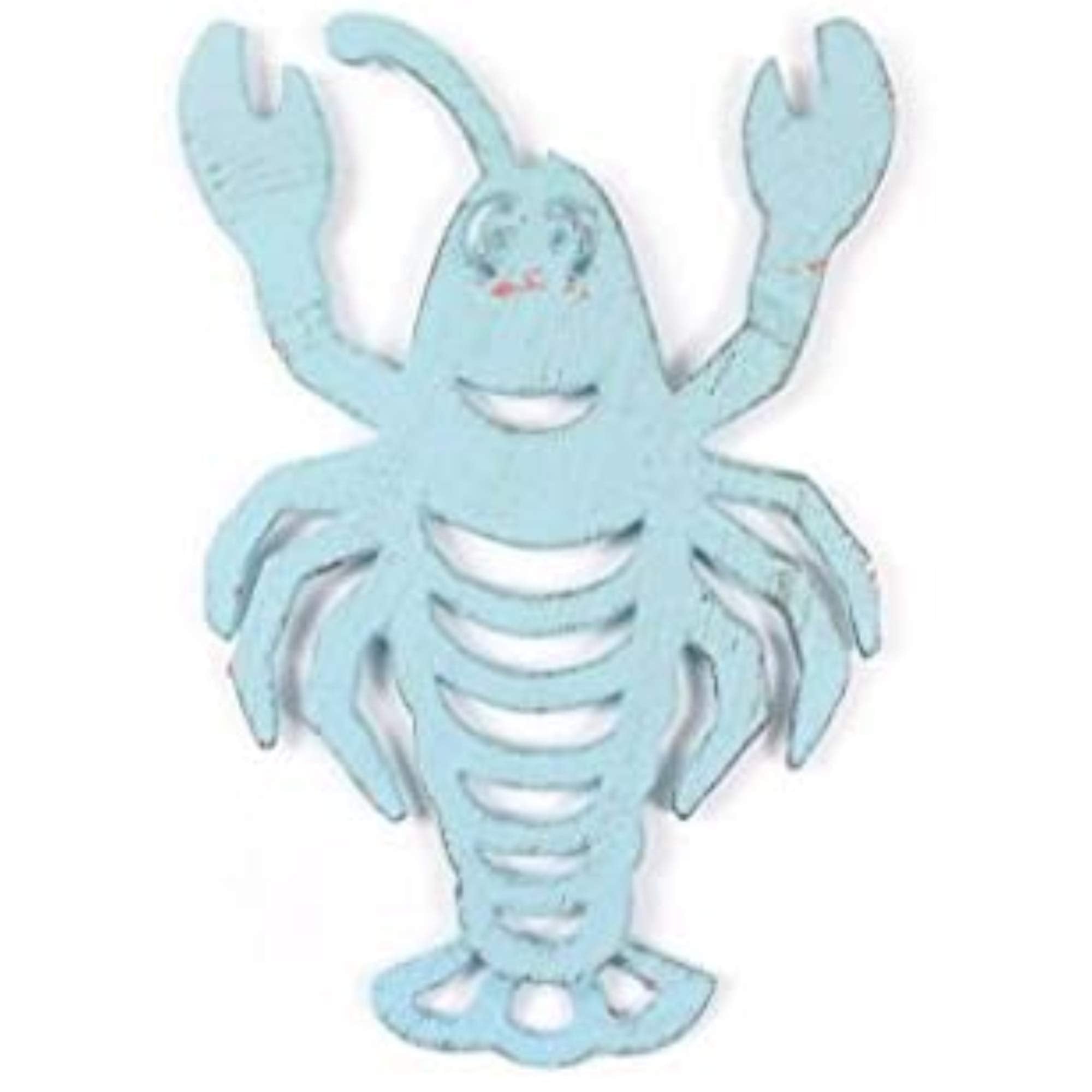 Rustic Light Blue Cast Iron Lobster Trivet 11" - Sea Decor - Coastal L ...