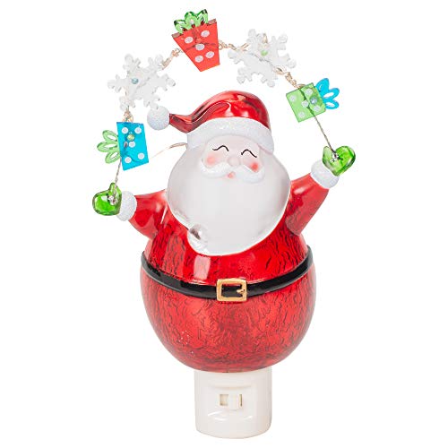 Roman Night Light Santa and Garland 7.75" LED Christmas Light Decor ...