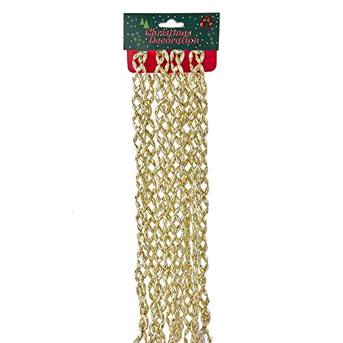 Kurt Adler H0288 Rice Bead Braided Chain Garland Gold, 6-Foot High, Pl ...
