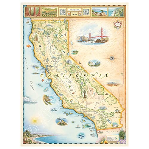 Xplorer Maps California State Hand-Drawn Map Poster - Authentic 18x24 ...