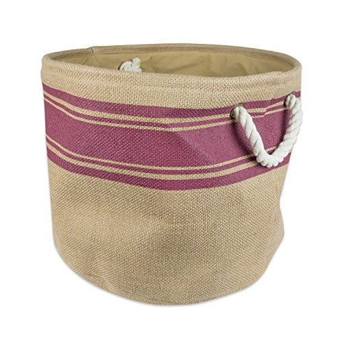 DII Design Burlap Collapsible Storage Bin with Cotton Handles, Medium ...
