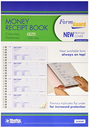 Rediform Formguard Money Receipt Book, 2.75 x 7 Inch, 4x100 Receipts ...