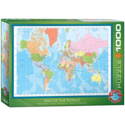 EuroGraphics Modern Map of The World Puzzle (1000-Piece) – Hour Loop